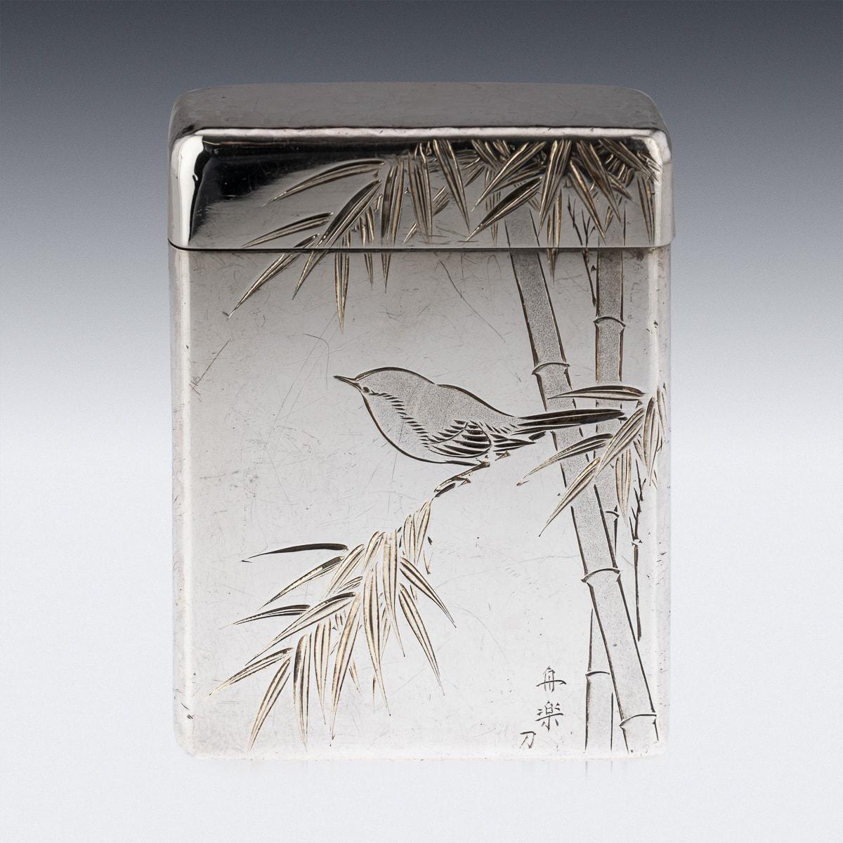 20th Century Japanese Solid Silver Playing Cards Box For Sale at 1stDibs