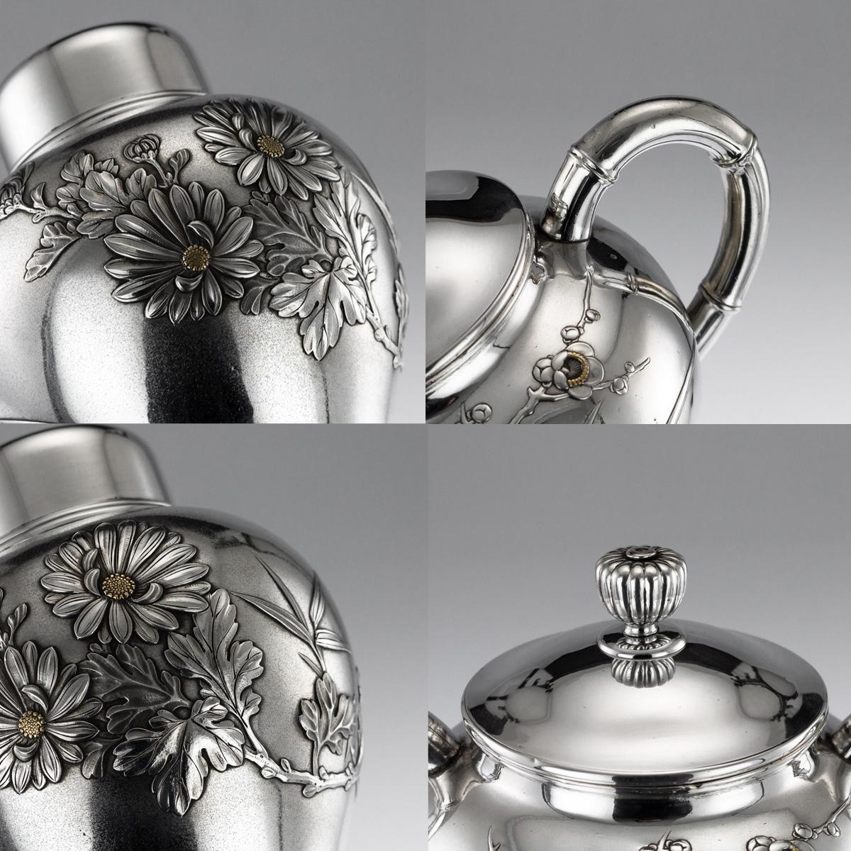 20th Century Japanese Solid Silver Tea and Coffee Set, Miyamoto, Tokyo ...
