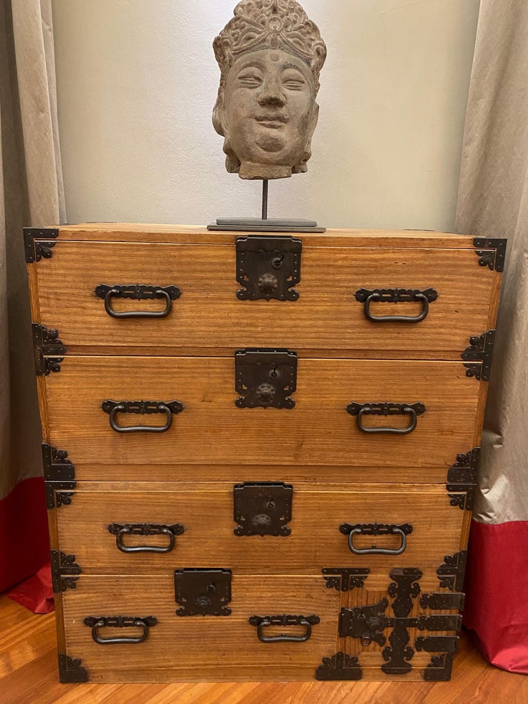 20th Century Japanese Tansu Chest in Two Parts For Sale at 1stDibs