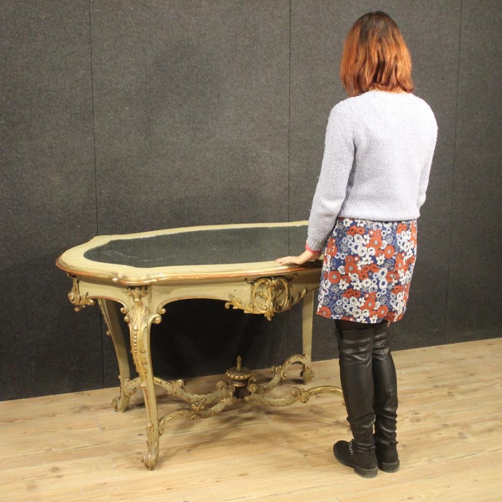 20th Century Lacquered and Giltwood Italian Louis XV Style Table, 1950 ...