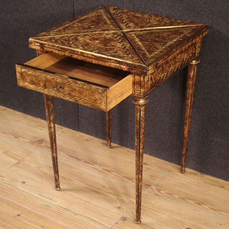 20th Century Lacquered and Painted Wood French Game Table, 1920 For ...