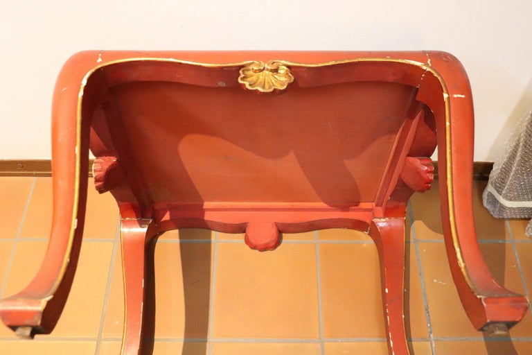 20th Century Lacquered and Painted Wood Japanese Side Table or Sofa ...