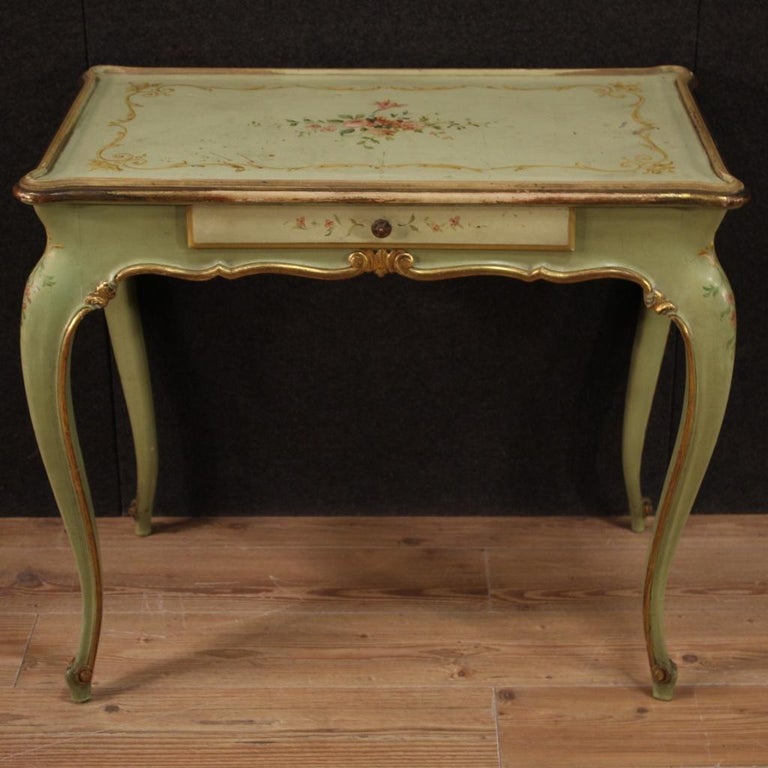 20th Century Lacquered, Gilded and Hand-Painted Wood Venetian Writing ...