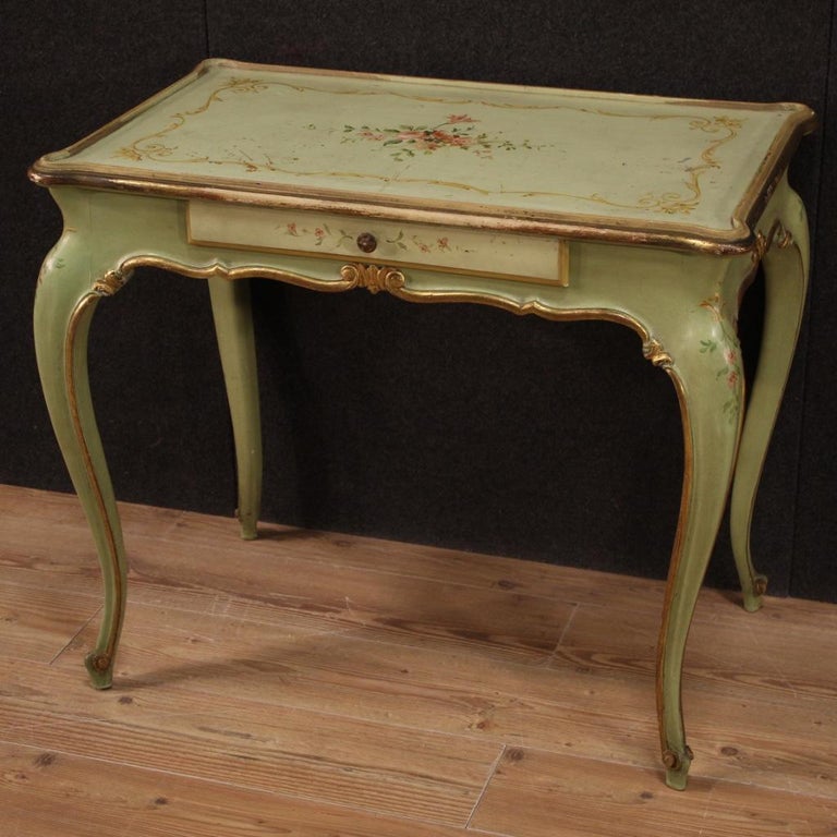 20th Century Lacquered, Gilded and Hand-Painted Wood Venetian Writing ...