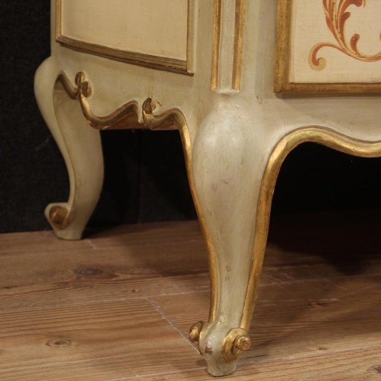20th Century Lacquered Painted Gold Wood Venetian Commode, 1970 For ...