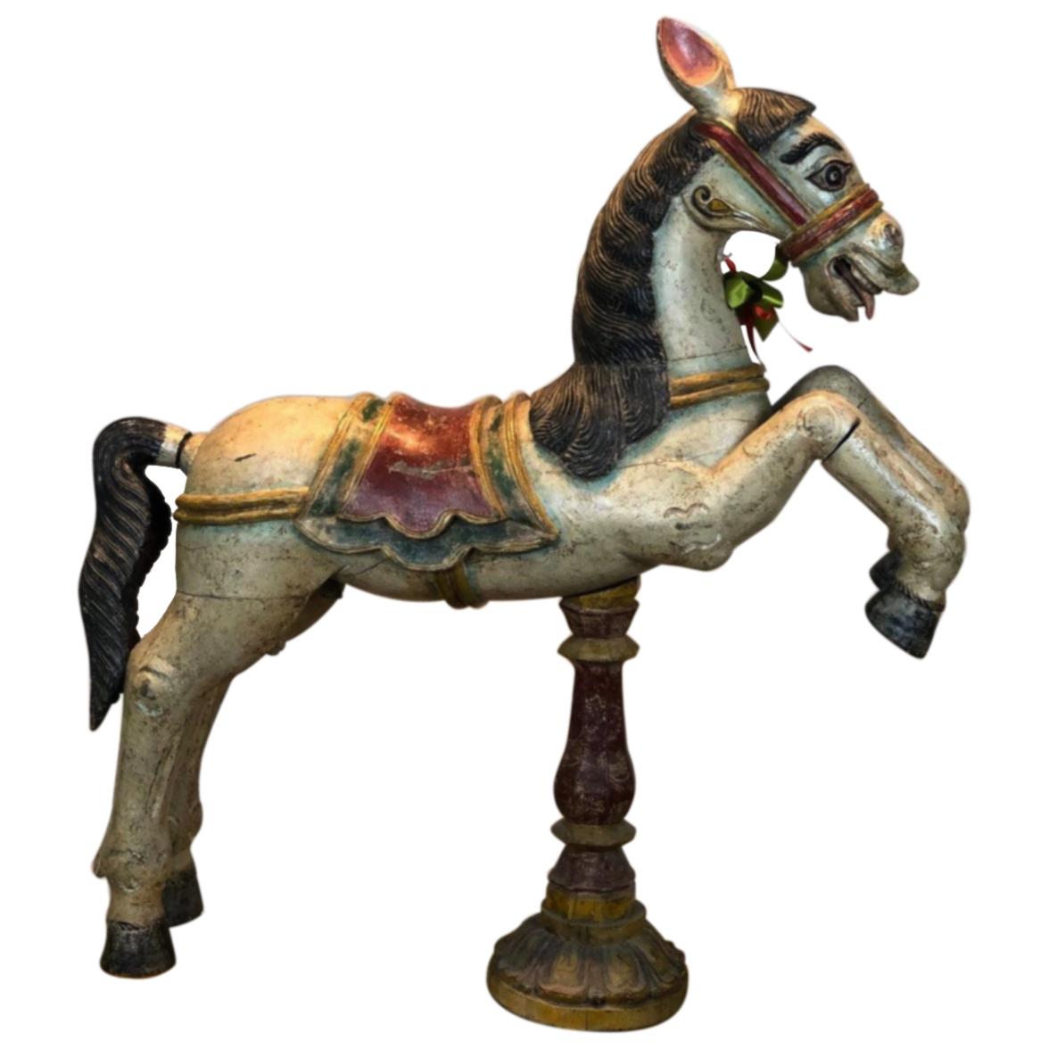 20th Century Lacquered Wood Carousel Horse For Sale at 1stDibs