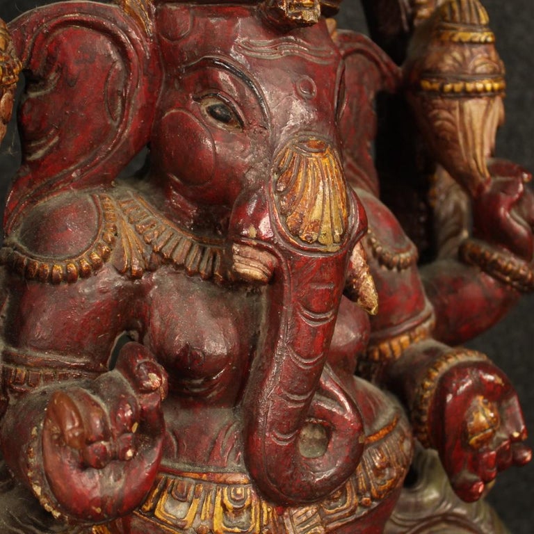 20th Century Lacquered Wood Indian Divinity Sculpture, 1950 For Sale at ...