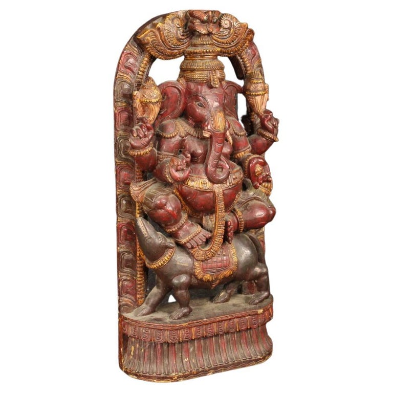 20th Century Lacquered Wood Indian Divinity Sculpture, 1950 For Sale at ...