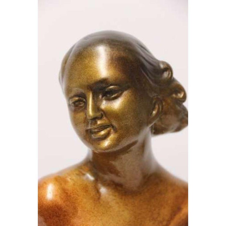 20th Century Large Art Deco Plaster and Cold Painted English Figure ...