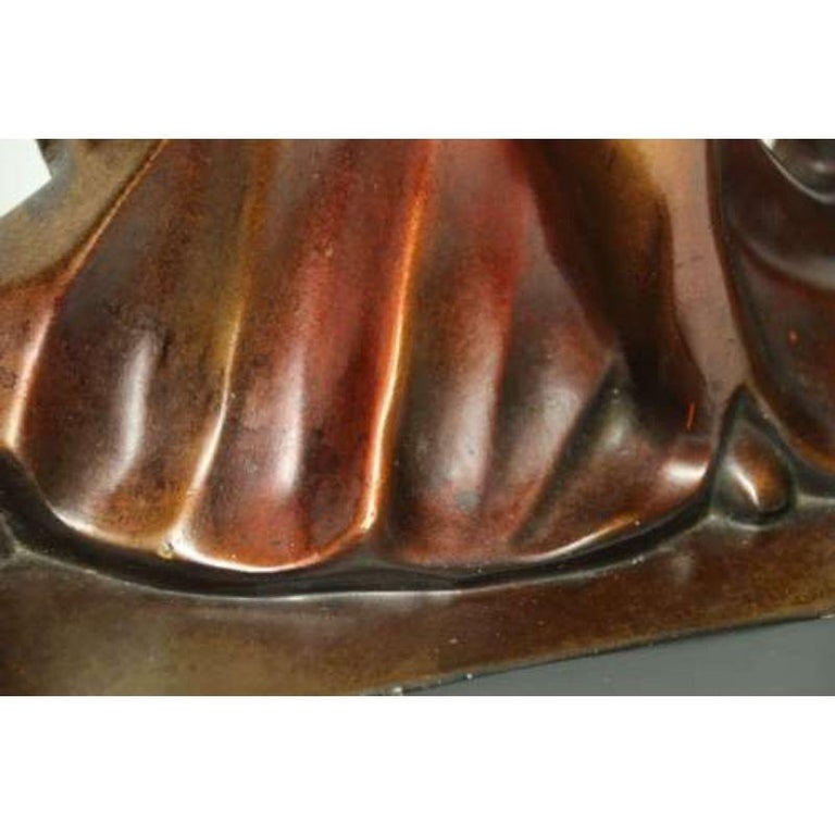 20th Century Large Art Deco Plaster and Cold Painted English Figure ...