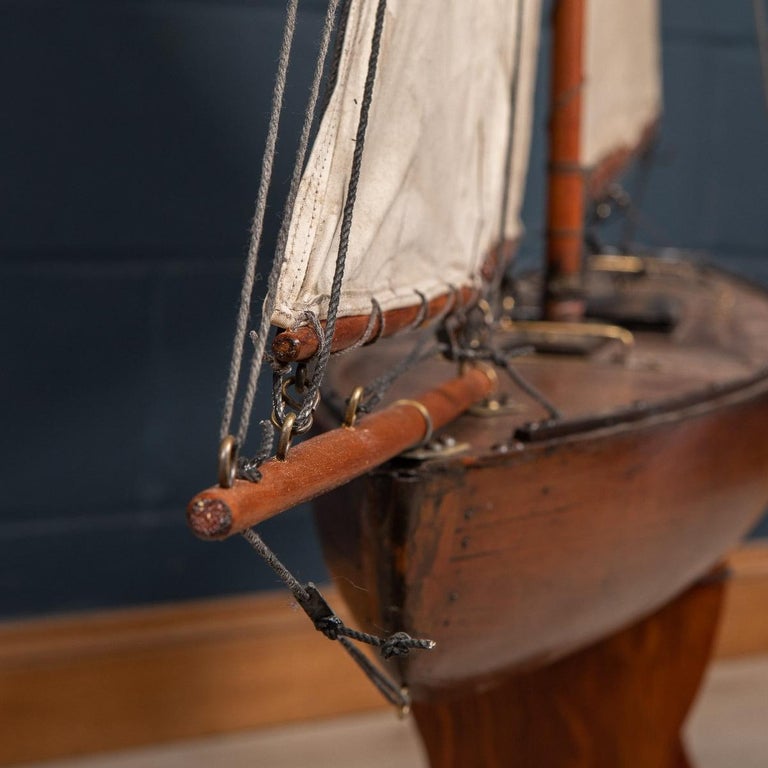 20th Century Large English Gaff Rigged Racing Wood Pond Yacht, c.1910 ...