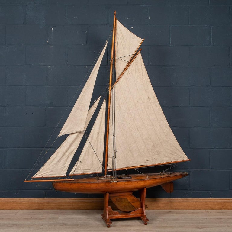 20th Century Large English Gaff Rigged Racing Wood Pond Yacht, c.1910 ...