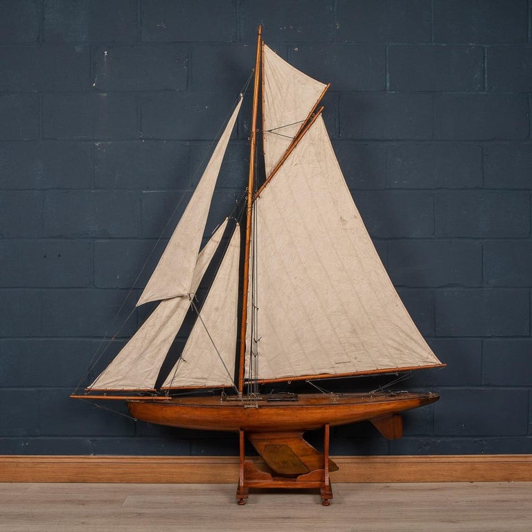 20th Century Large English Gaff Rigged Racing Wood Pond Yacht, c.1910 ...