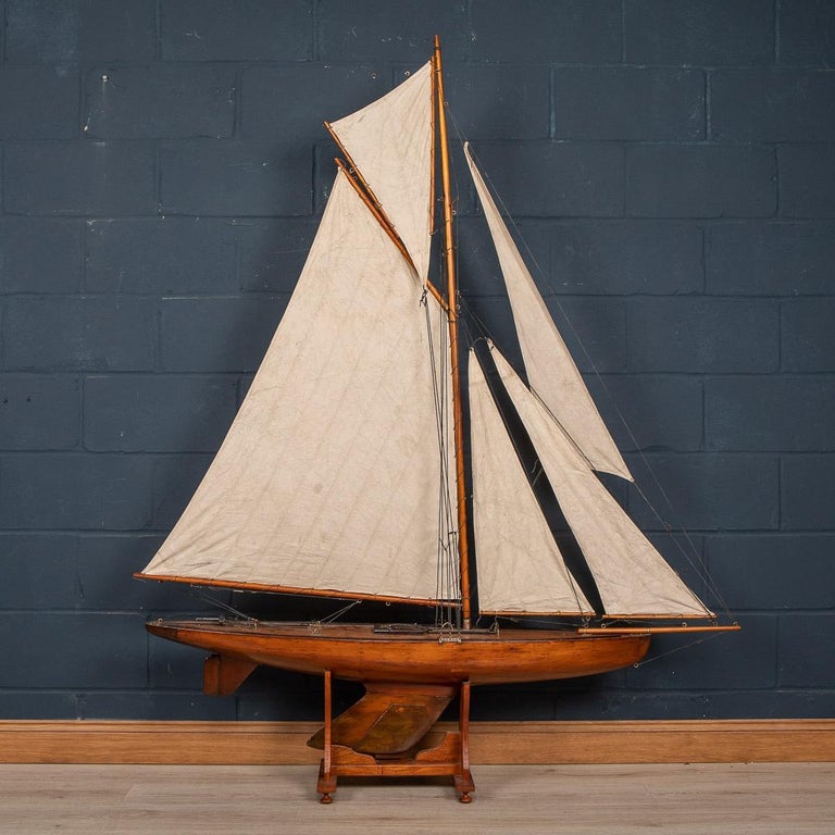 20th Century Large English Gaff Rigged Racing Wood Pond Yacht, c.1910 ...