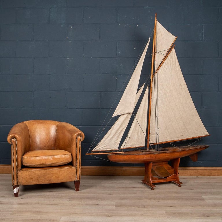 20th Century Large English Gaff Rigged Racing Wood Pond Yacht, c.1910 ...