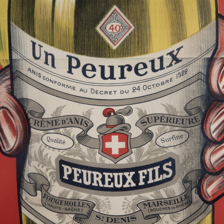 20th Century, Large Framed Absinthe Advertising Poster For Sale at 1stDibs
