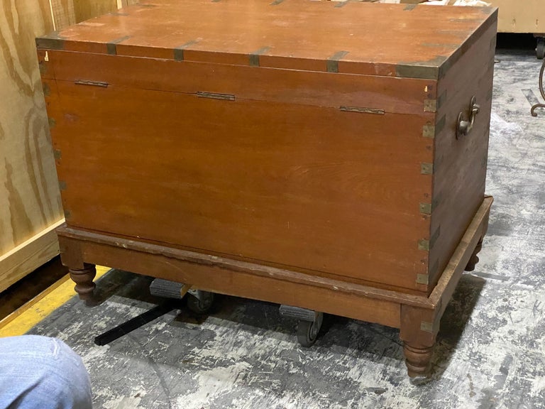 20th Century Large French Simple Wooden Trunk/ Blanket Chest For Sale ...