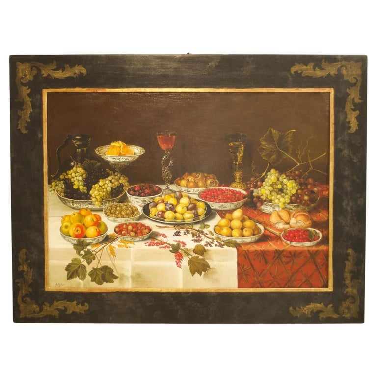 20th century Large Italian still life painting For Sale at 1stDibs