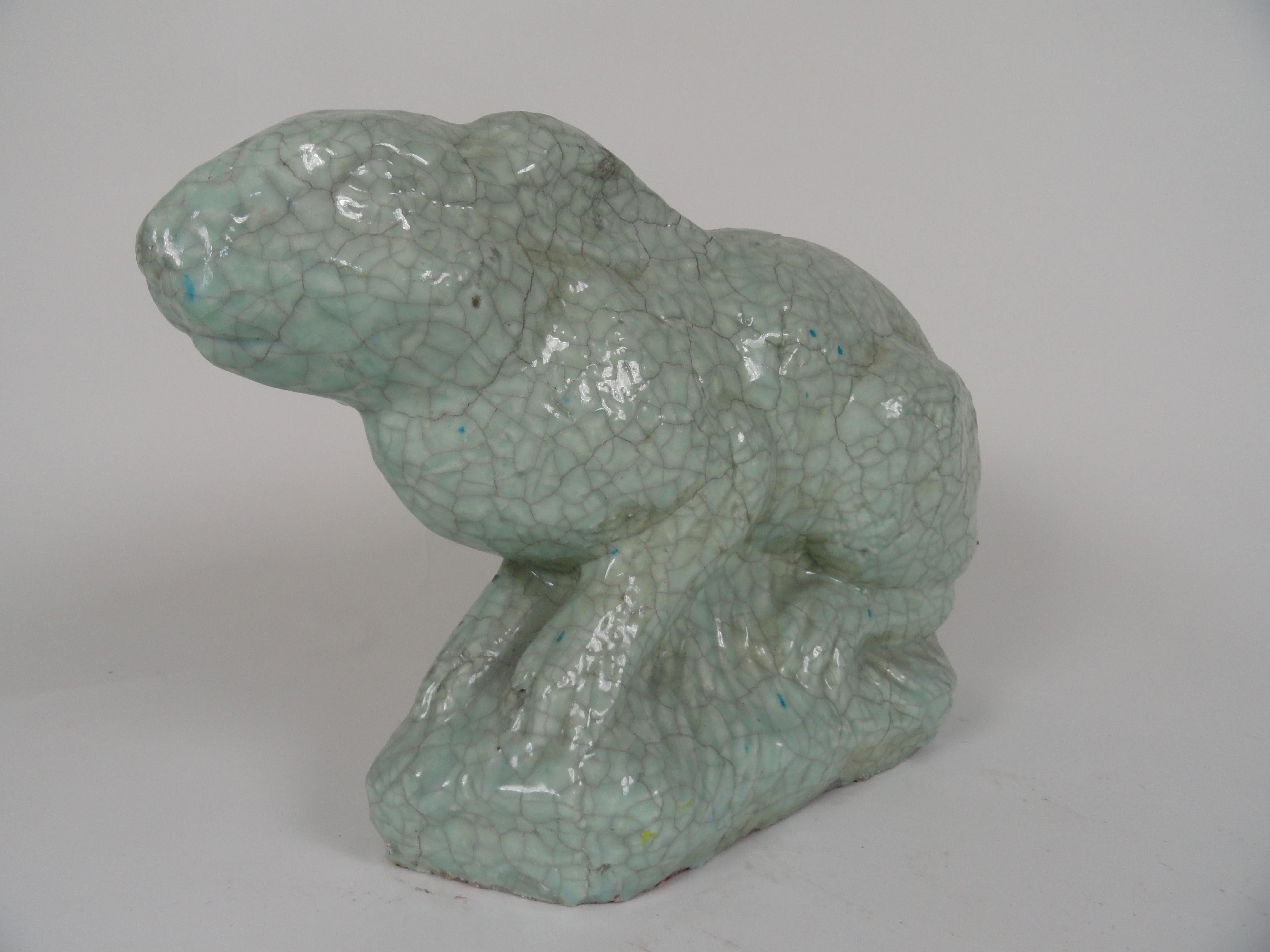 20th Century Large Scale Ceramic Rabbit Sculpture For Sale at 1stDibs