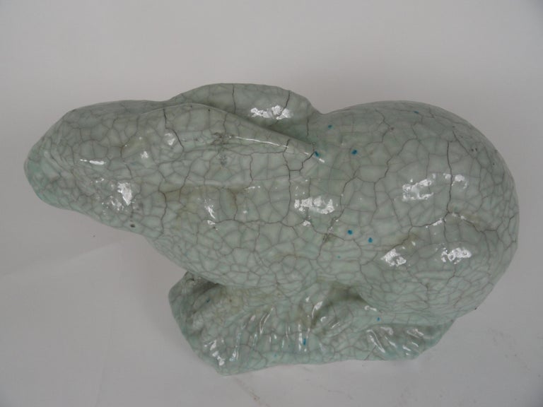 20th Century Large Scale Ceramic Rabbit Sculpture For Sale at 1stDibs