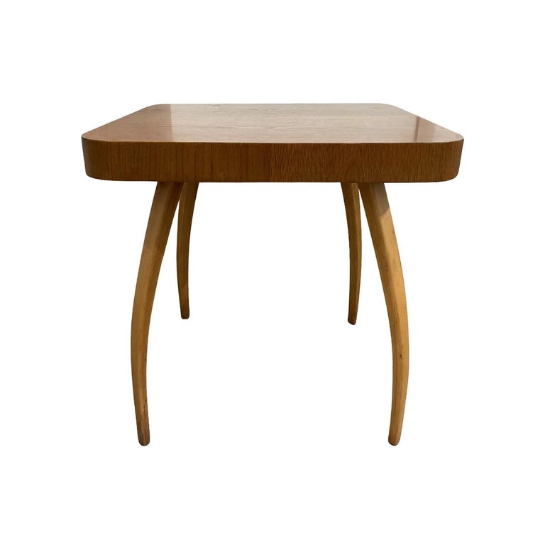 20th Century Light-Brown Czech Walnut Spider Side Table by Jindrich ...