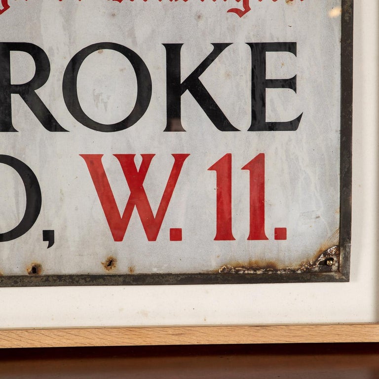 20th Century London Enamelled Street Sign, Ladbroke Rd W11, 1900s at ...
