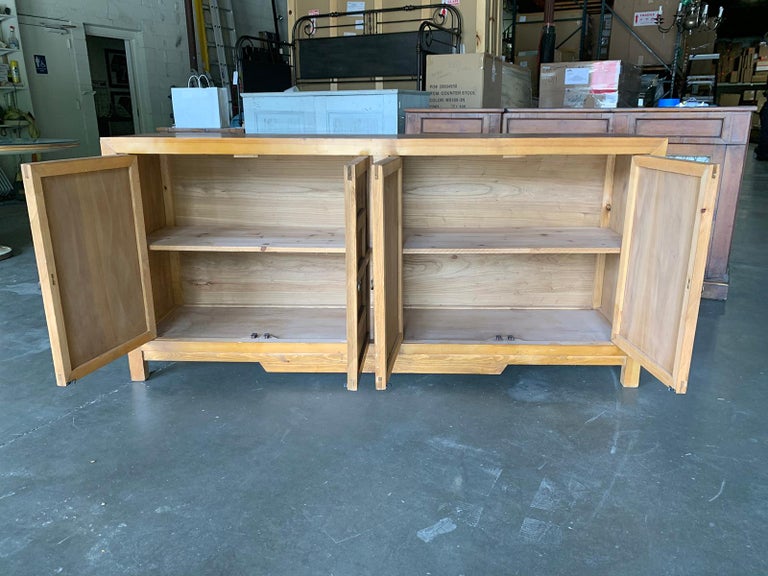 20th Century Long Four-Door Cabinet with Geometric Design at 1stdibs