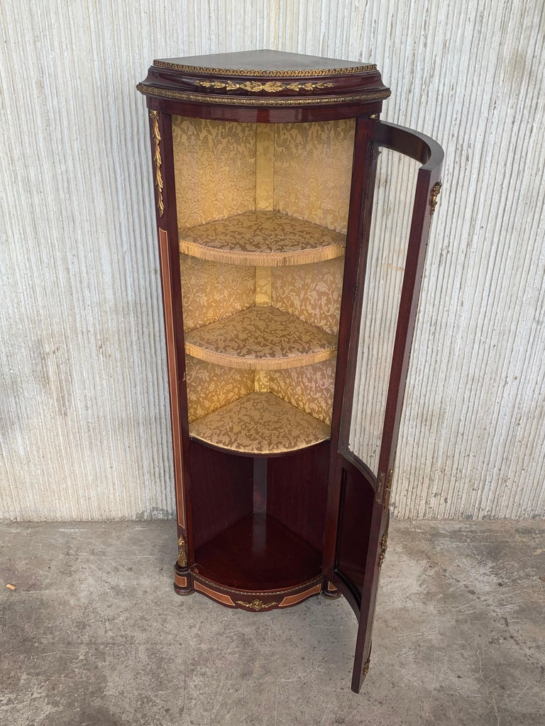 20th Century Louis XV Style Mahogany and Marquetry Corner Vitrine For ...