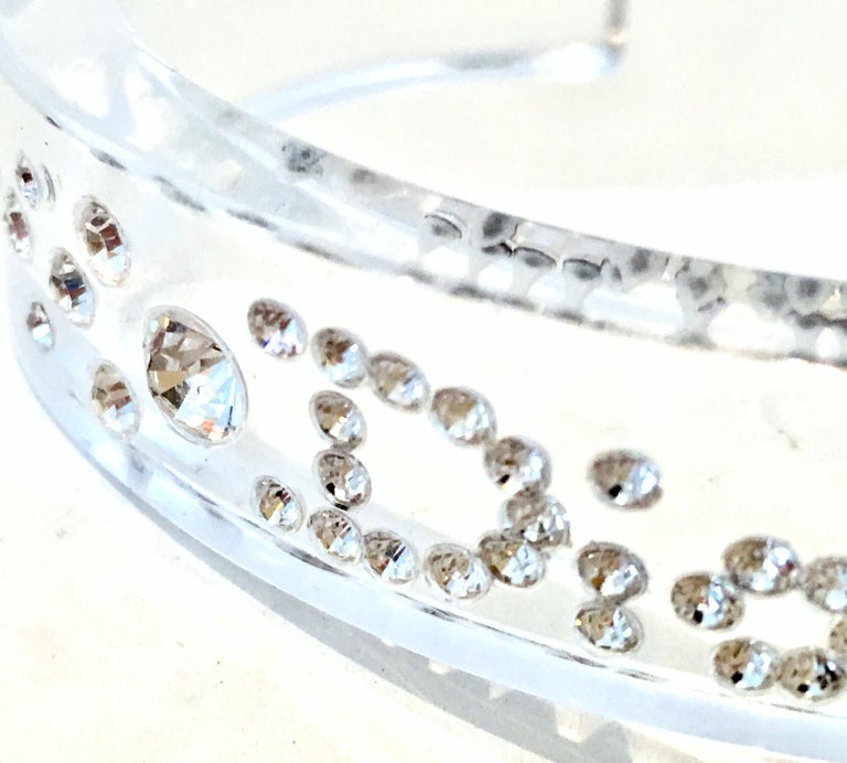 20th Century Lucite and Swarovski Crystal "DIOR" Cuff Bracelet By ...