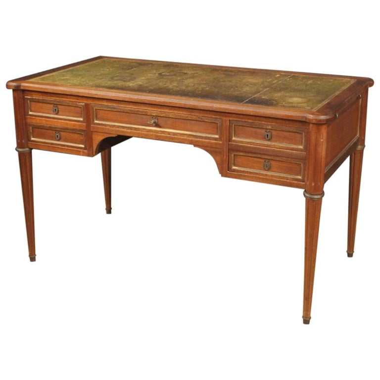 20th Century Mahogany Cherry and Beechwood French Writing Desk, 1950 ...