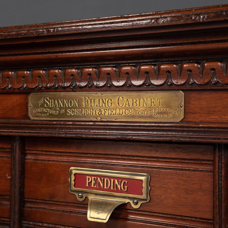20th Century Mahogany Shannon Filing Cabinet with Twelve Drawers, 1920s ...
