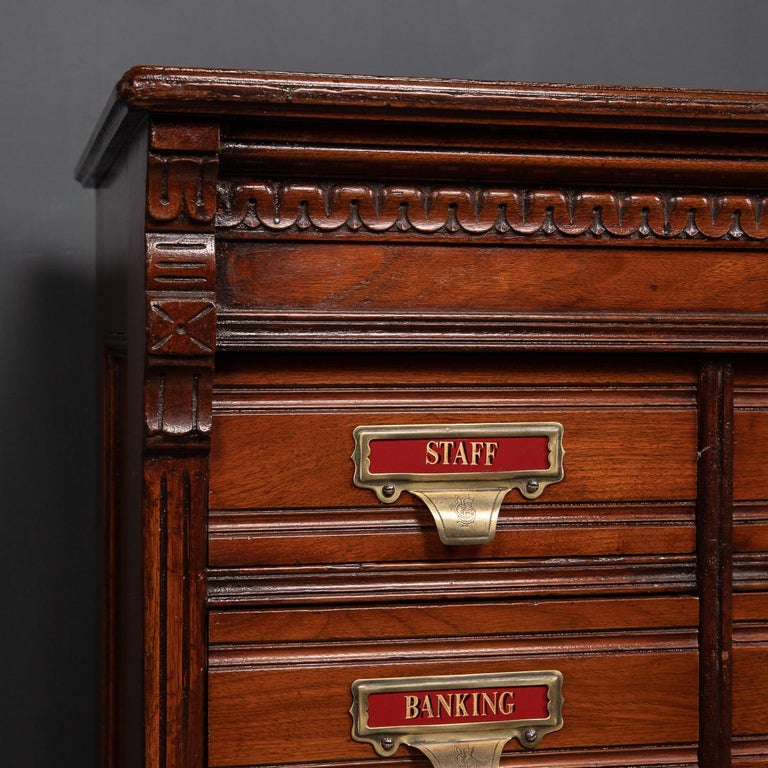 20th Century Mahogany Shannon Filing Cabinet with Twelve Drawers, 1920s ...