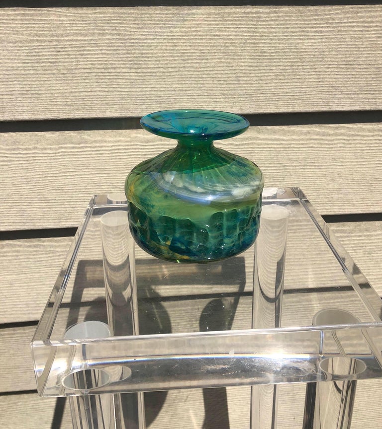 20th Century Maltese Art Glass Vase Signed Mdina at 1stDibs
