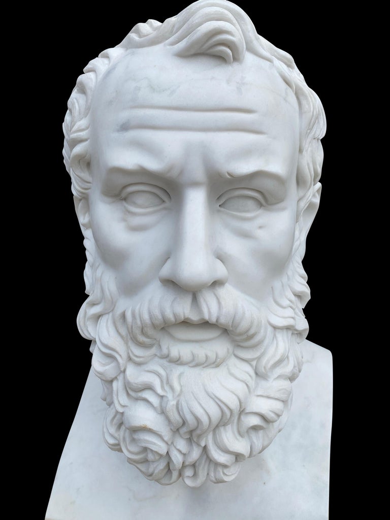 20th Century Marble Bust of Solon Greek Lawmaker, Statesman and Poet ...