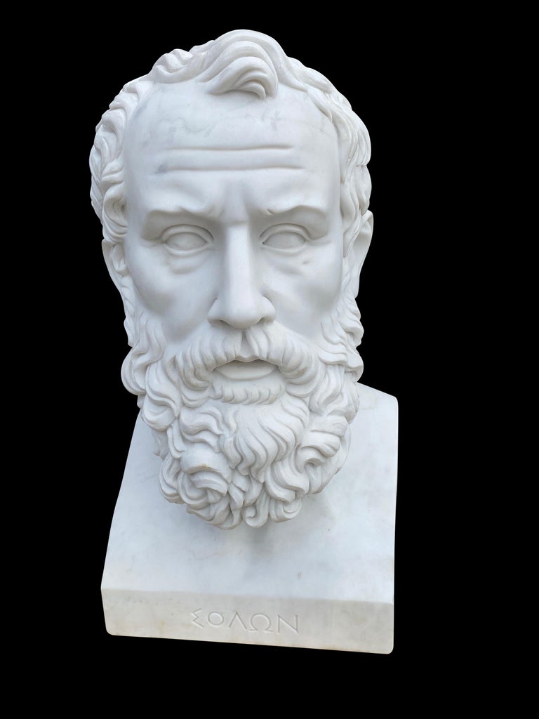 20th Century Marble Bust of Solon Greek Lawmaker, Statesman and Poet ...