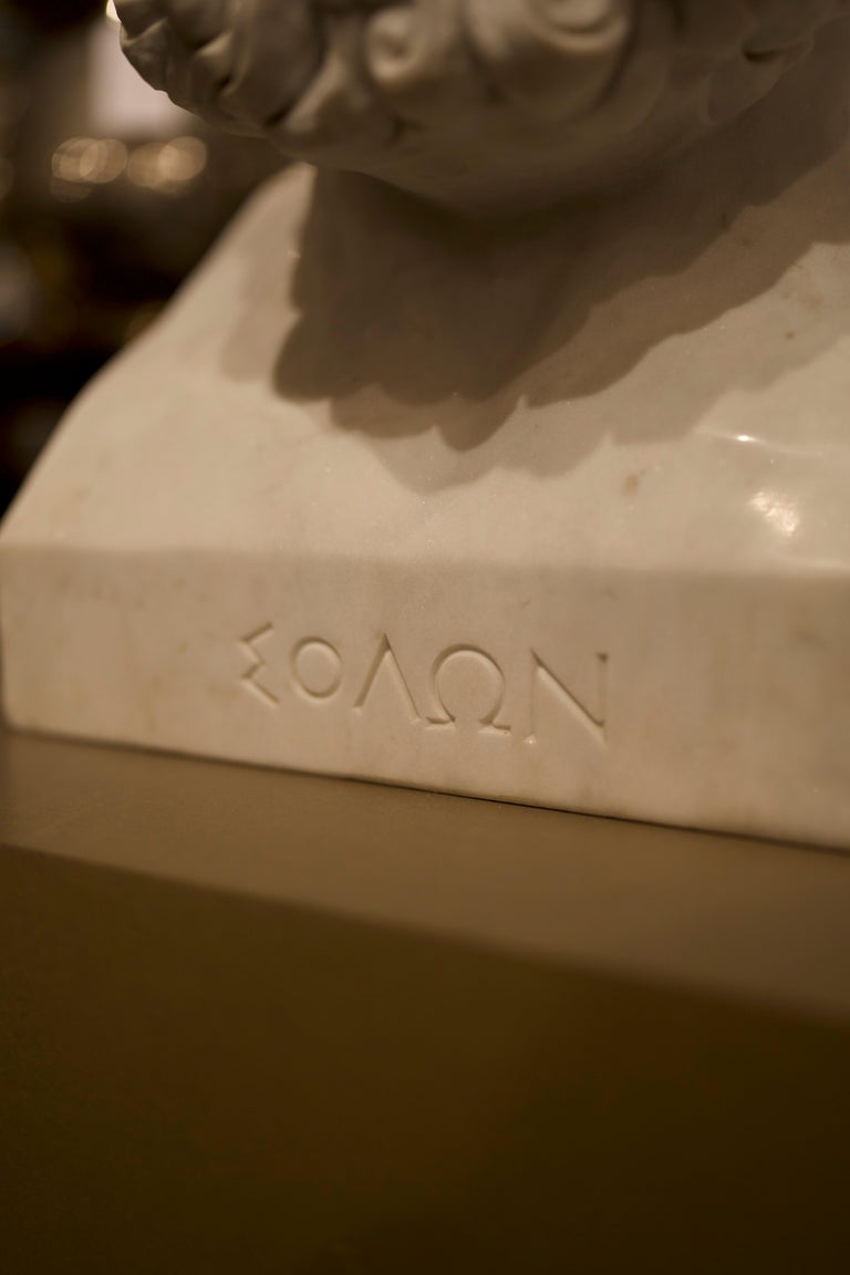 20th Century Marble Bust of Solon Greek Lawmaker, Statesman and Poet ...