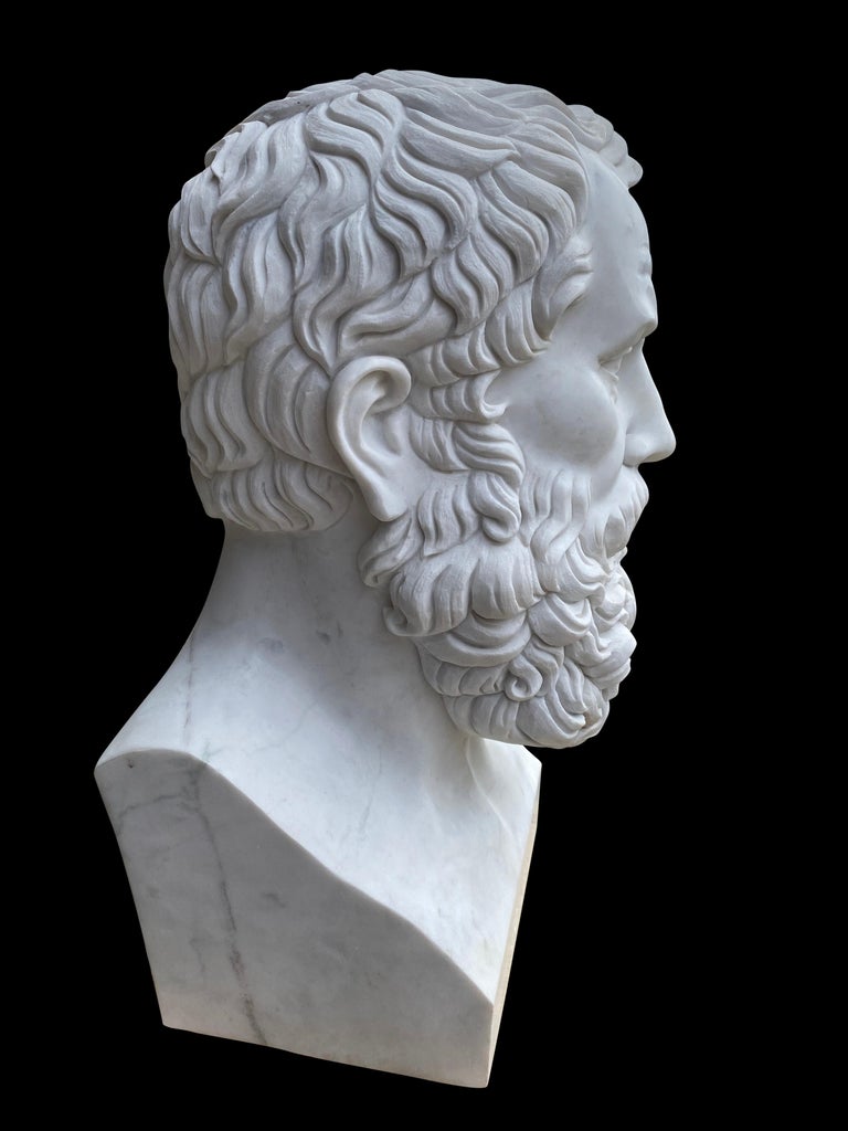 20th Century Marble Bust of Solon Greek Lawmaker, Statesman and Poet ...