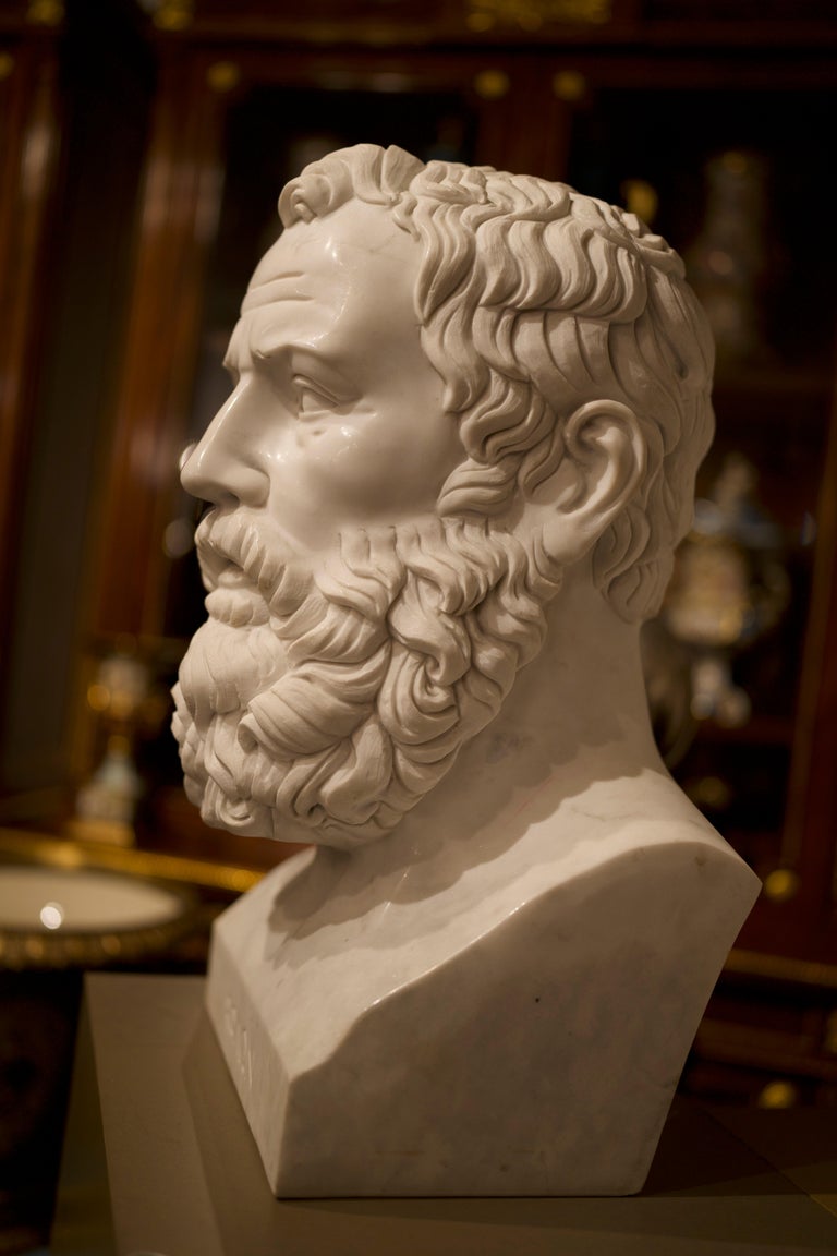 20th Century Marble Bust of Solon Greek Lawmaker, Statesman and Poet ...