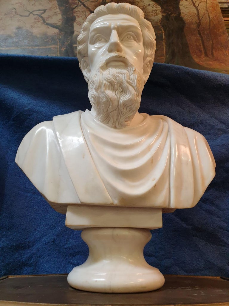20th Century Marble Sculpture Bust of Roman Senator For Sale at 1stDibs