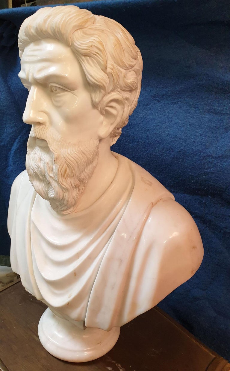 20th Century Marble Sculpture Bust of Roman Senator For Sale at 1stDibs