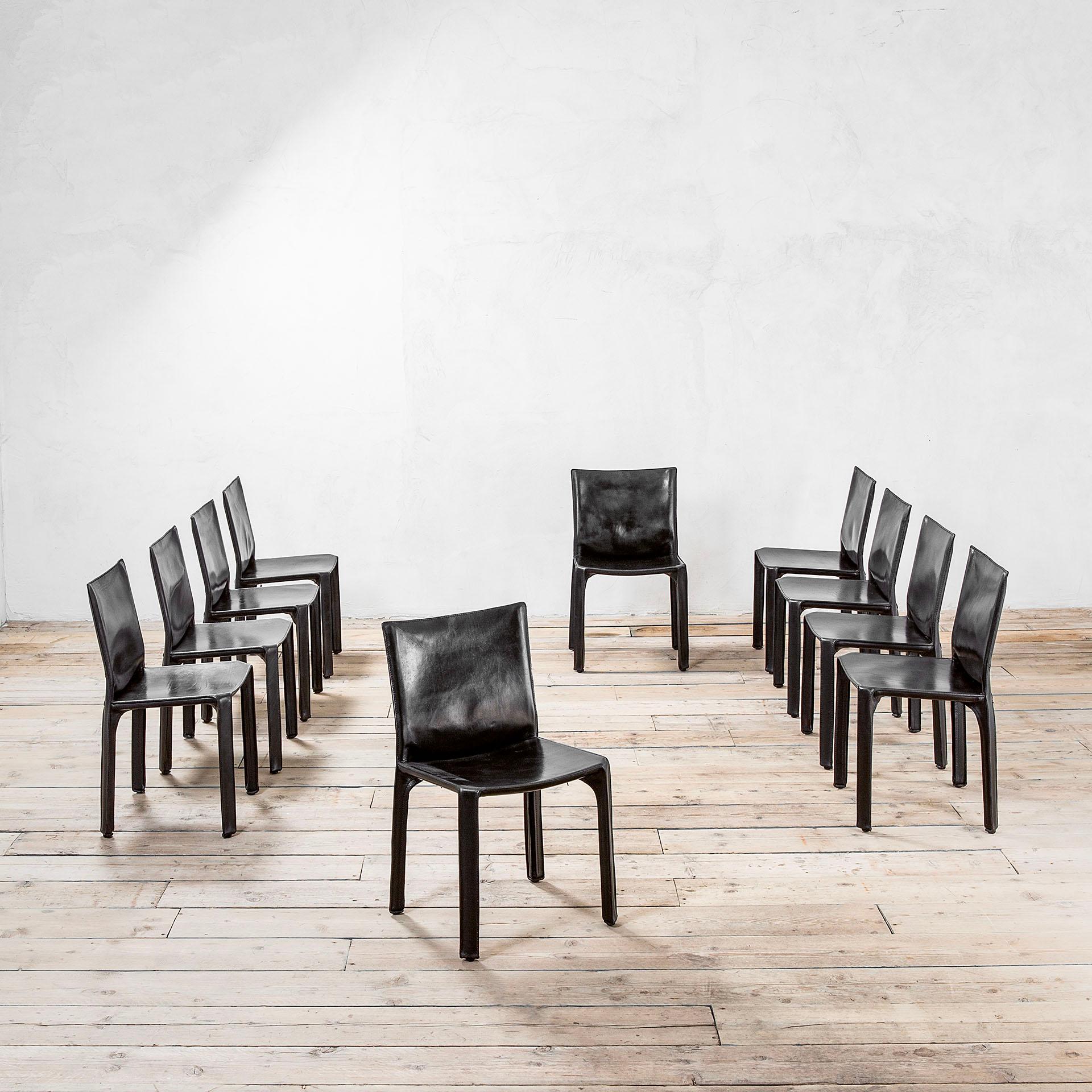 20th Century Mario Bellini Set of 10 Chairs mod. Cab in Black by ...