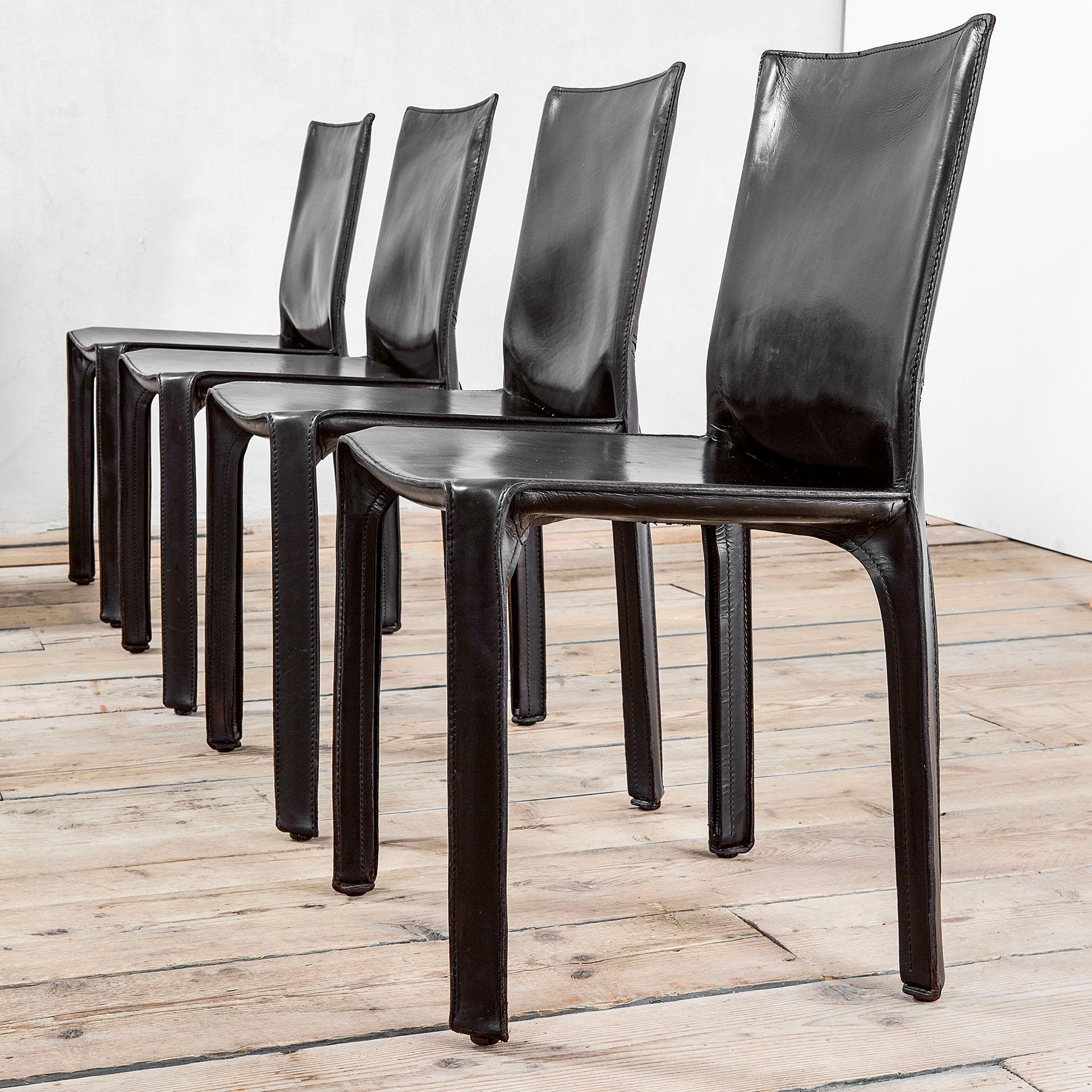 20th Century Mario Bellini Set of 10 Chairs mod. Cab in Black by ...