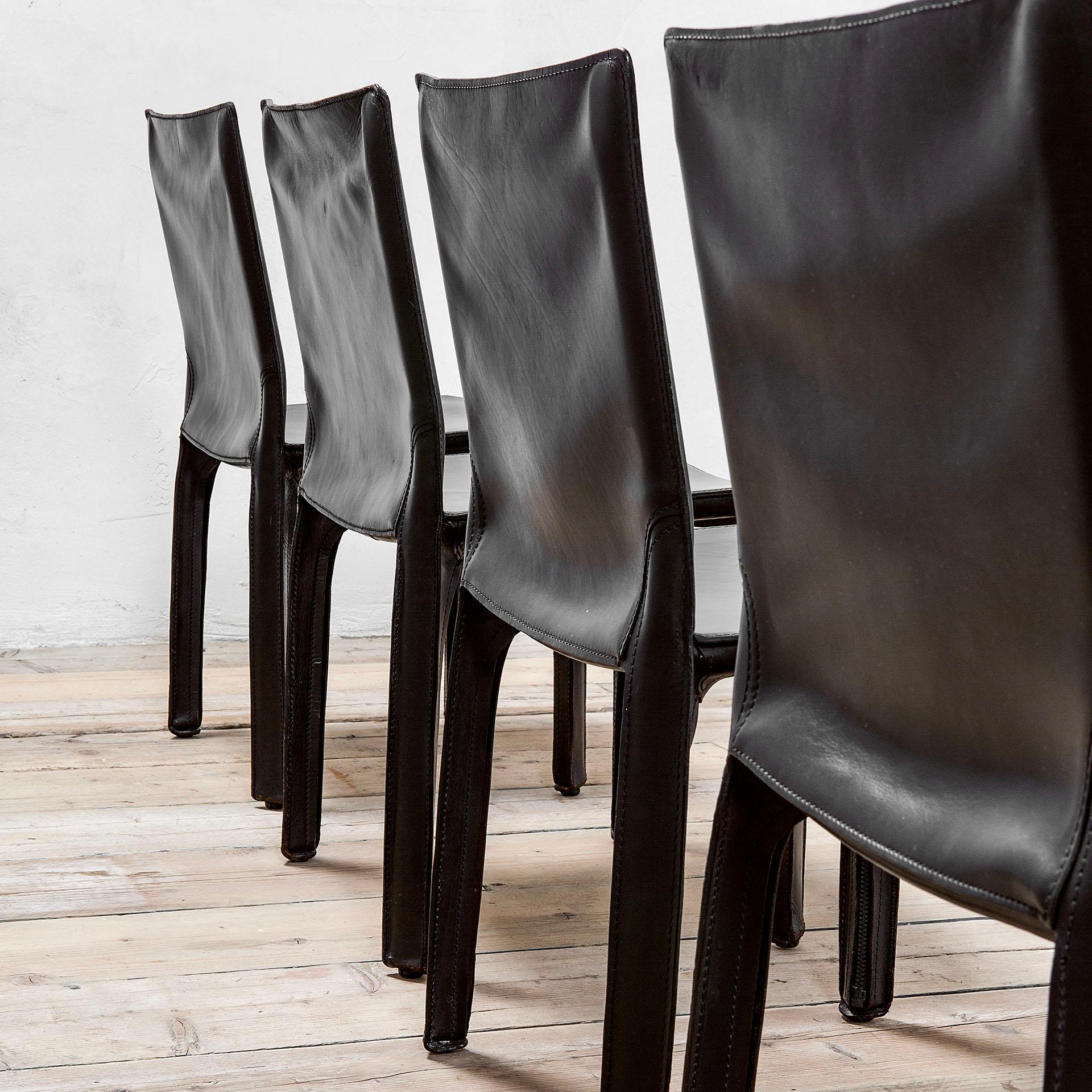 20th Century Mario Bellini Set of 10 Chairs mod. Cab in Black by ...