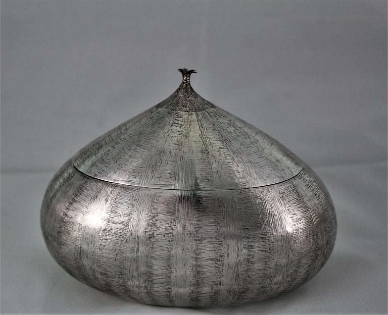 20th Century Mario Buccellati Sterling Silver Engraved Chestnut Bowl ...