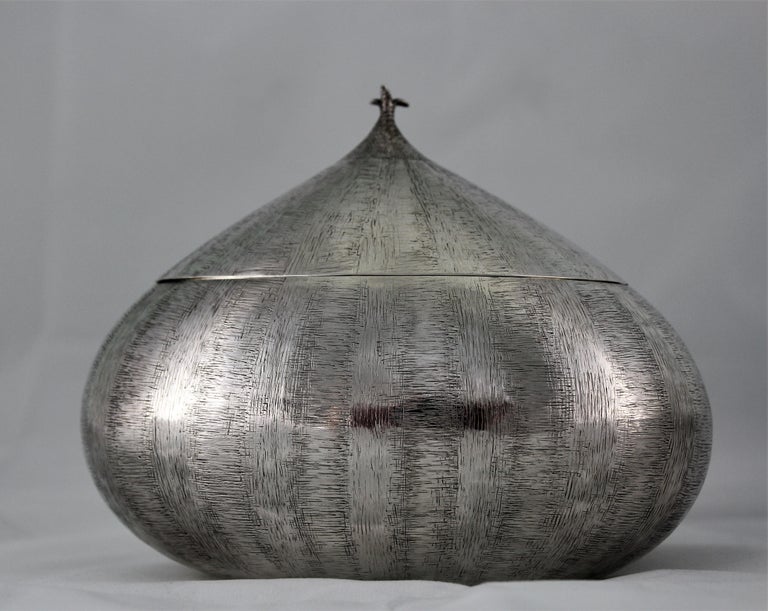 20th Century Mario Buccellati Sterling Silver Engraved Chestnut Bowl ...