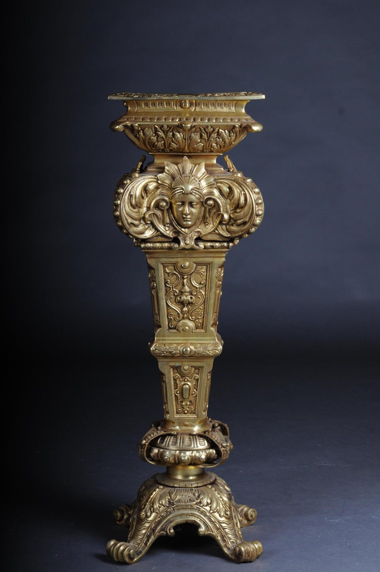 20th Century Massive Finely Engraved Bronze Pillar or Column, Gold For ...