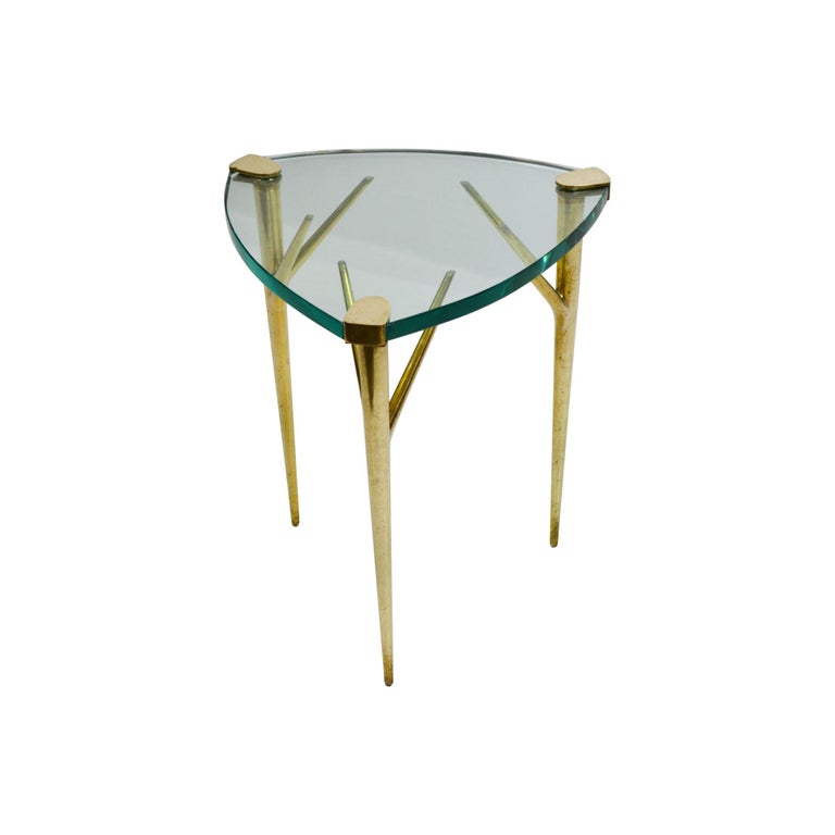 20th Century Max Ingrand Coffee Table for Fontana Arte Brass and Ground ...