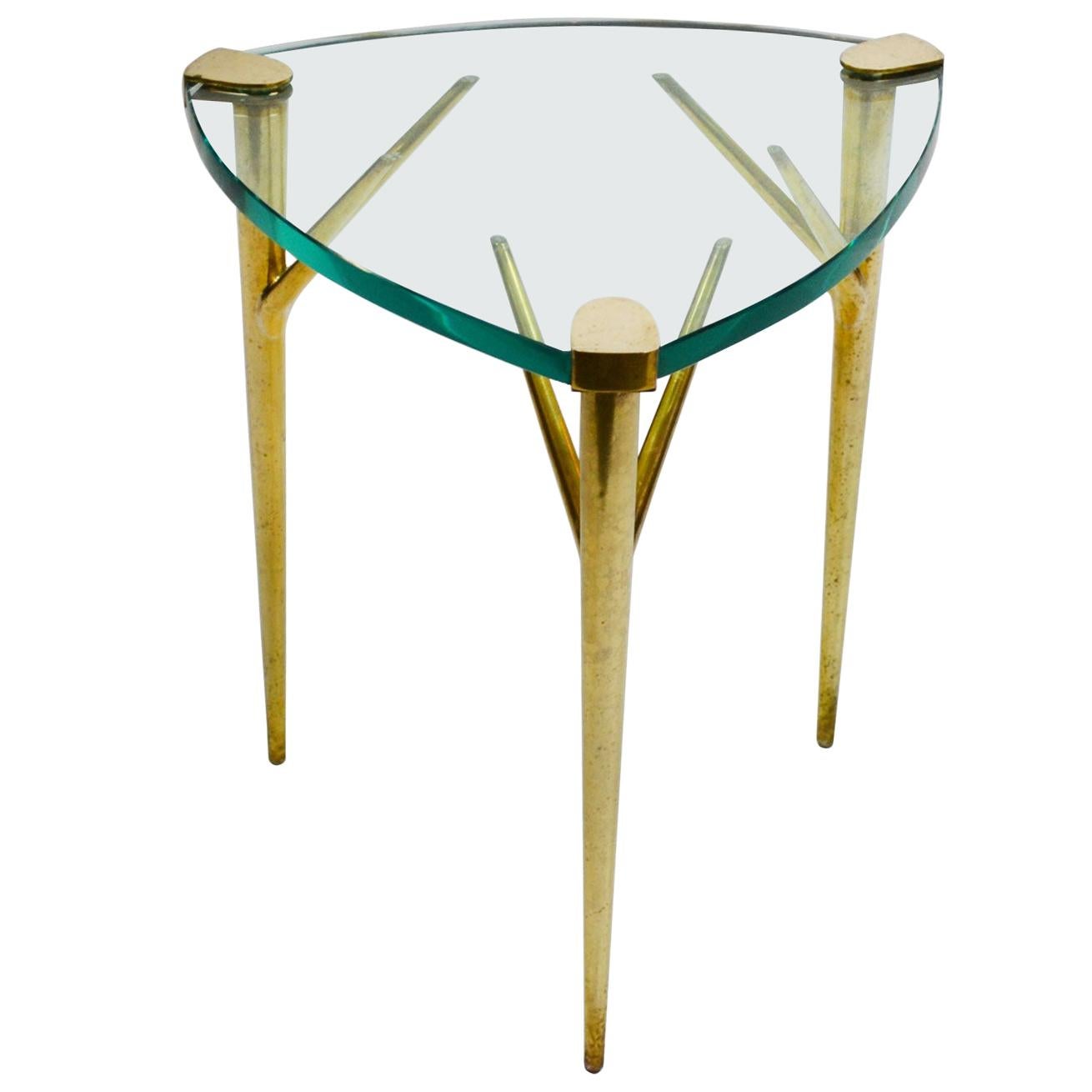 20th Century Max Ingrand Coffee Table for Fontana Arte Brass and Ground ...