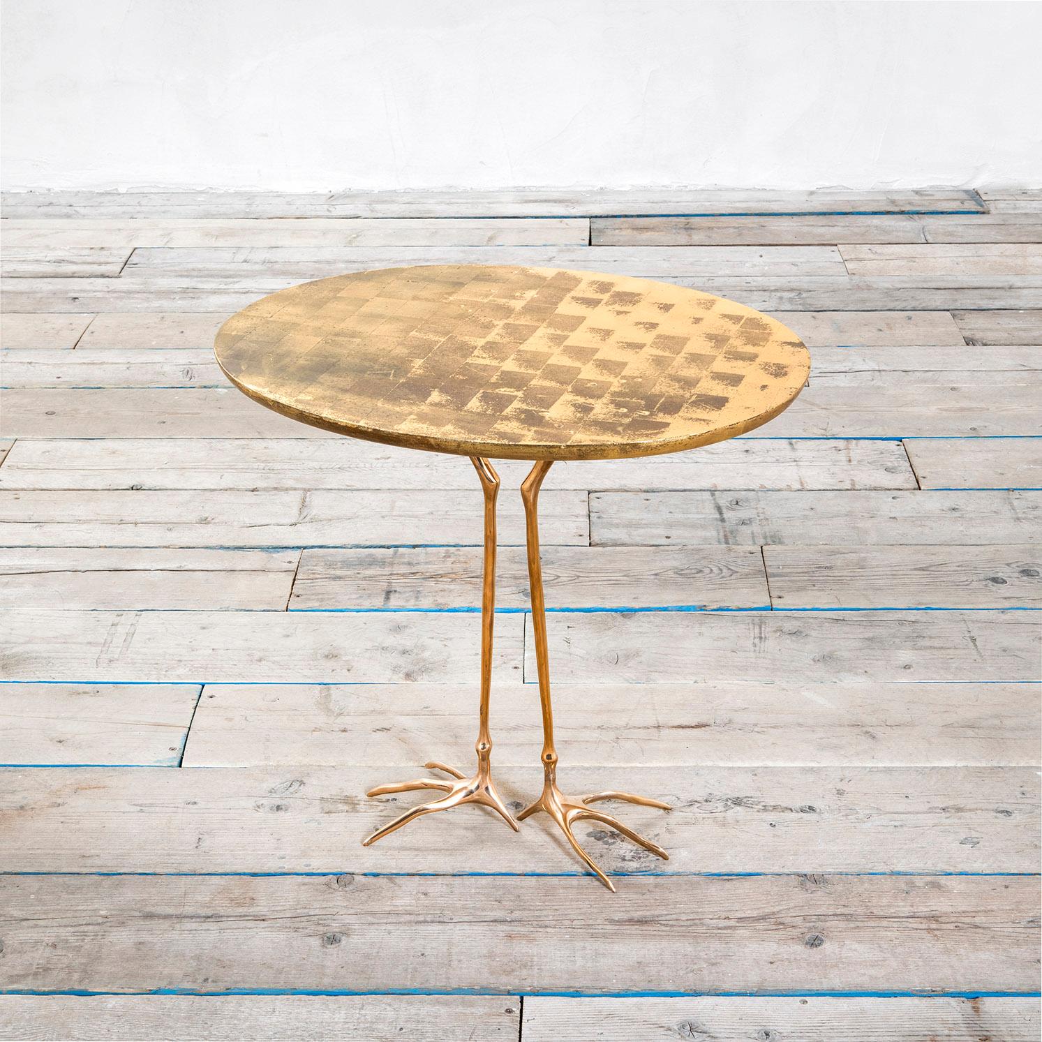 20th Century Meret Oppenheim Traccia Side Table by Simon Gavina Golden ...