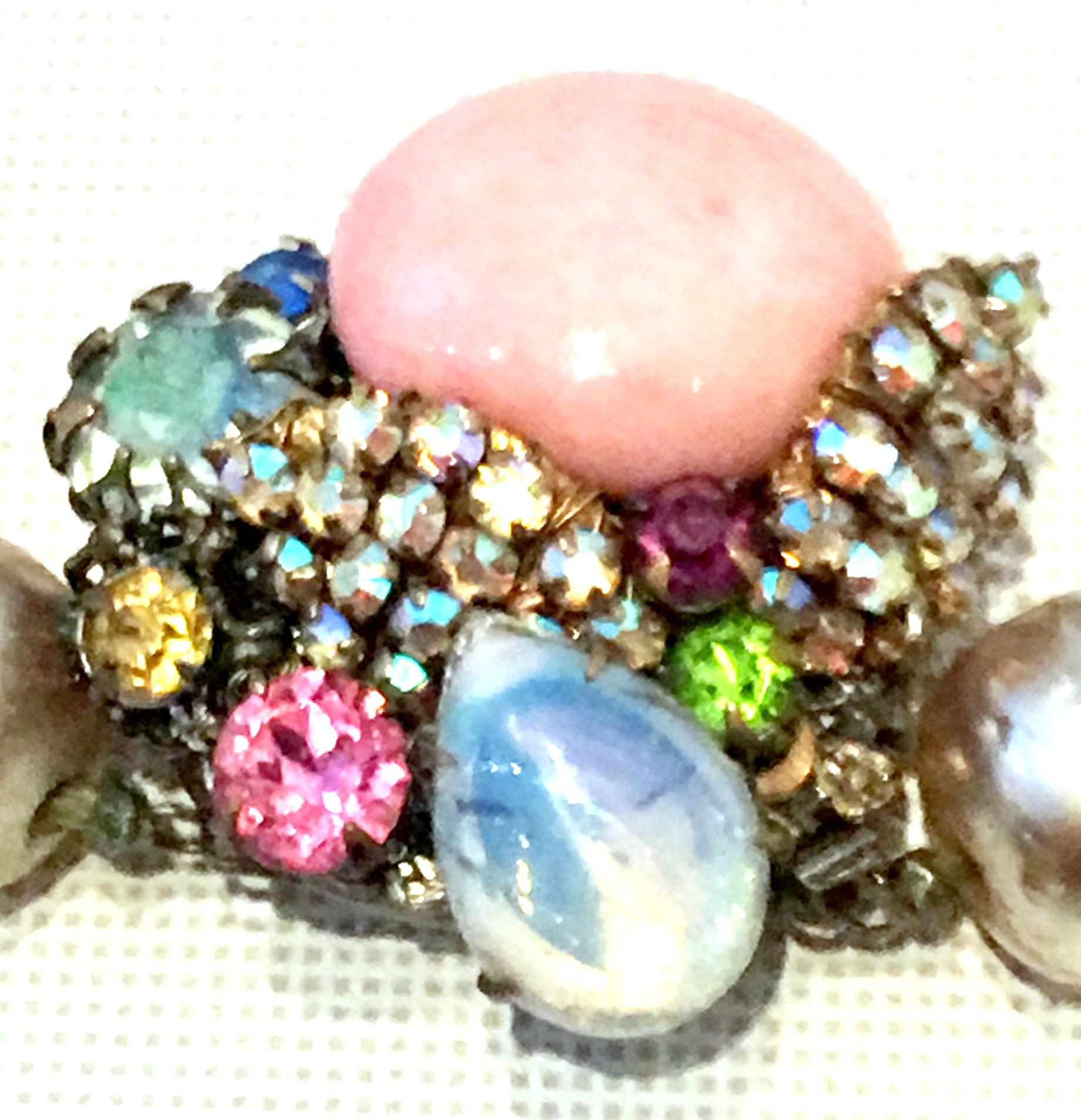 20th Century Miriam Haskell Japanese Pearl and Austrian Crystal Choker ...